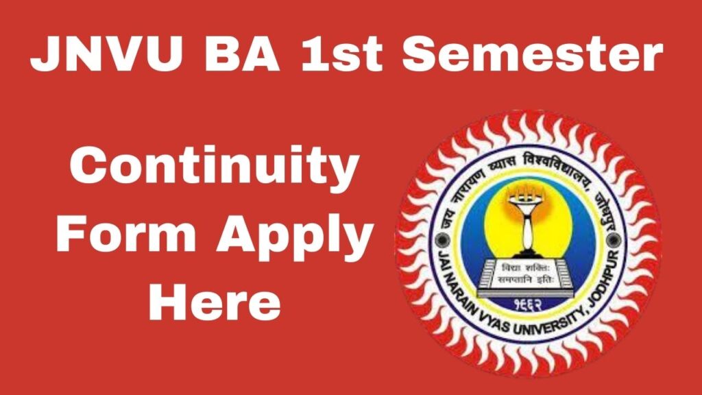 JNVU Continuity Form 2026 - JNVU Portal | JNVU Online | JNVU Latest Update