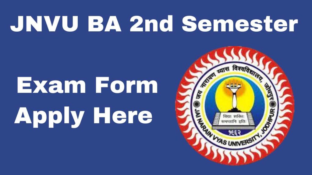 JNVU BA 2nd Semester Exam Form 2026 Apply Now - JNVU Portal | JNVU ...