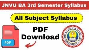 JNVU BA 3rd Semester Syllabus 2025 PDF Download-All Subject Syllabus ...