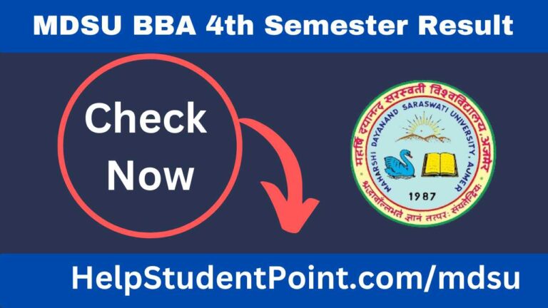 MDSU BBA 4th Semester Result 2026 Download Now - MDSU Latest Updates