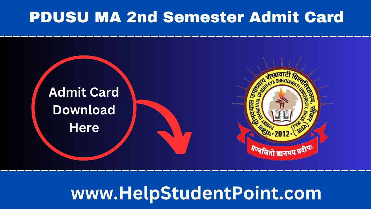 PDUSU MA 2nd Semester Admit Card 2025