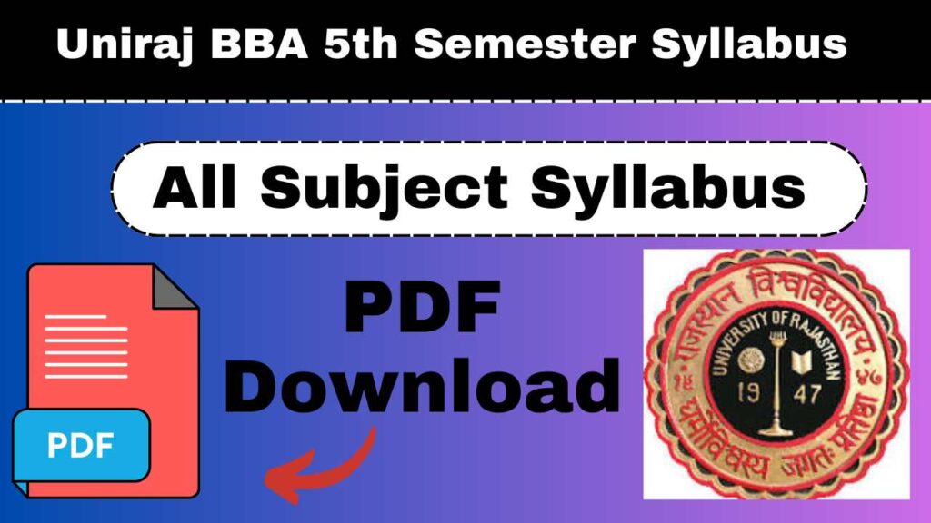 Uniraj BBA 5th Semester Syllabus 2026 PDF Download - Rajasthan ...