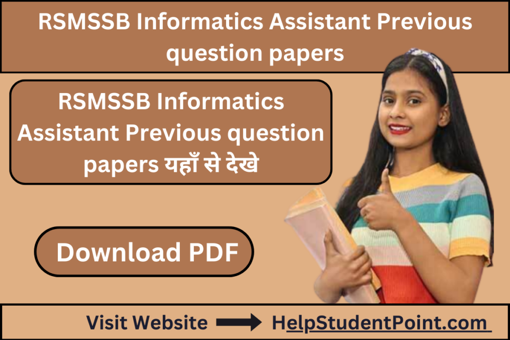 RSMSSB Informatics Assistant Previous question papers - HelpStudentPoint