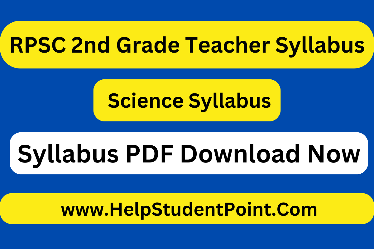 Rpsc 2nd Grade Syllabus Science PDF second Grade Science Syllabus 2024