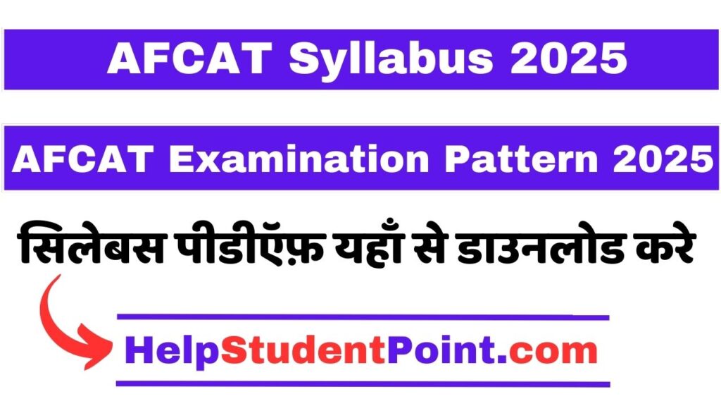 AFCAT Syllabus 2025-AFCAT Exam Pattern & EKT Syllabus - HelpStudentPoint