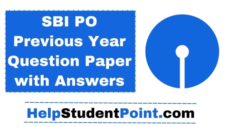 SBI PO Previous Year Question Paper with Answers - HelpStudentPoint